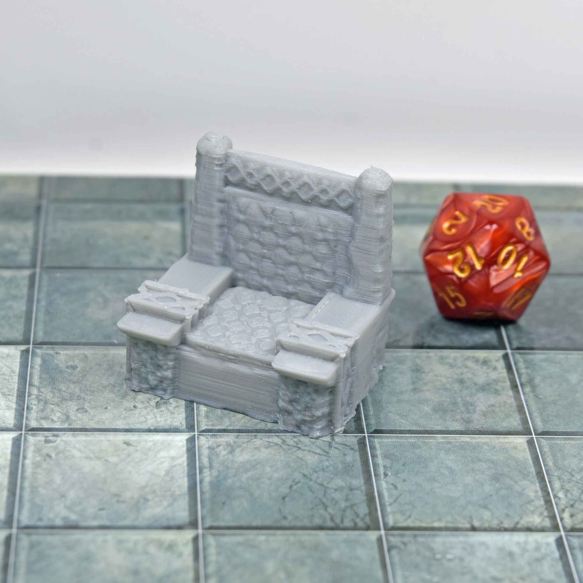 Miniature Dwarven Throne and Chair for Tabletop Miniature RPG | Etsy