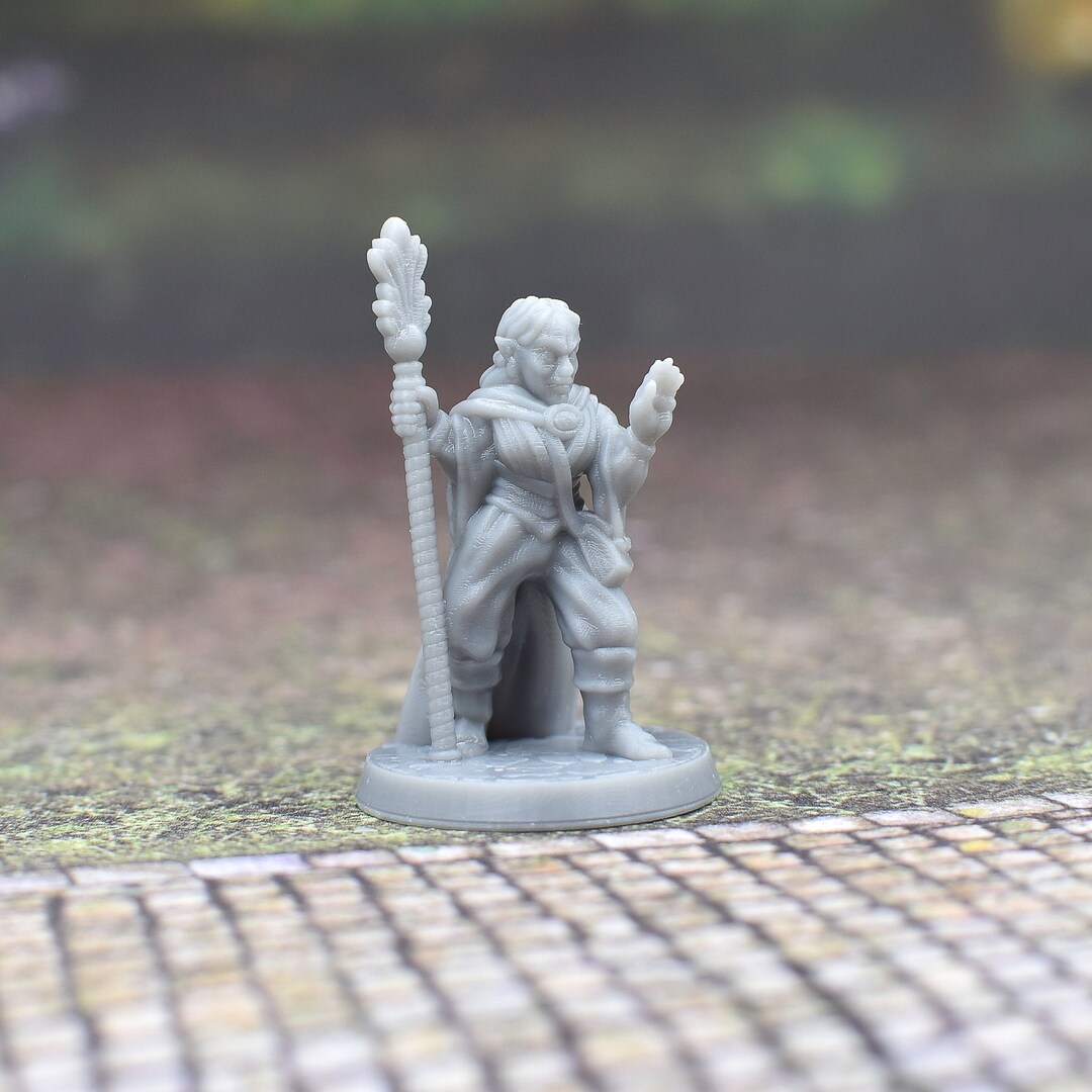 Female Elf Wizard 3D Printed Resin Miniature for Tabletop RPG - Etsy