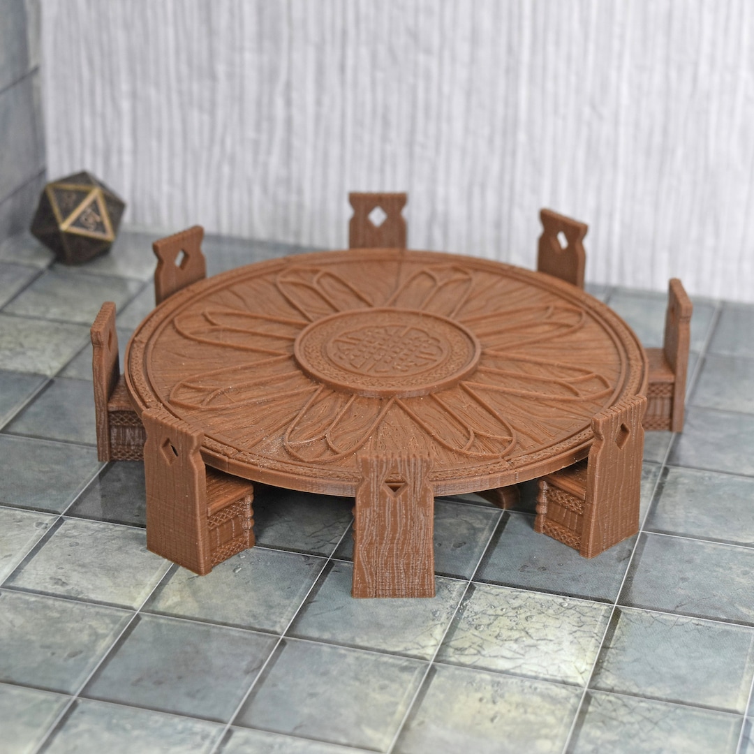 Dnd Terrain the Round Table is 3d Printed Unpainted Scatter Terrain to ...