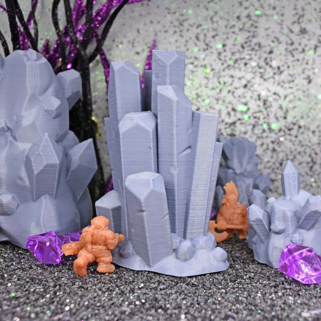 Dnd Terrain Miniature Crystal Formations for 28mm Fantasy Dnd Terrain ...