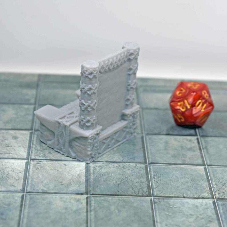 Miniature Dwarven Throne and Chair for Tabletop Miniature RPG | Etsy
