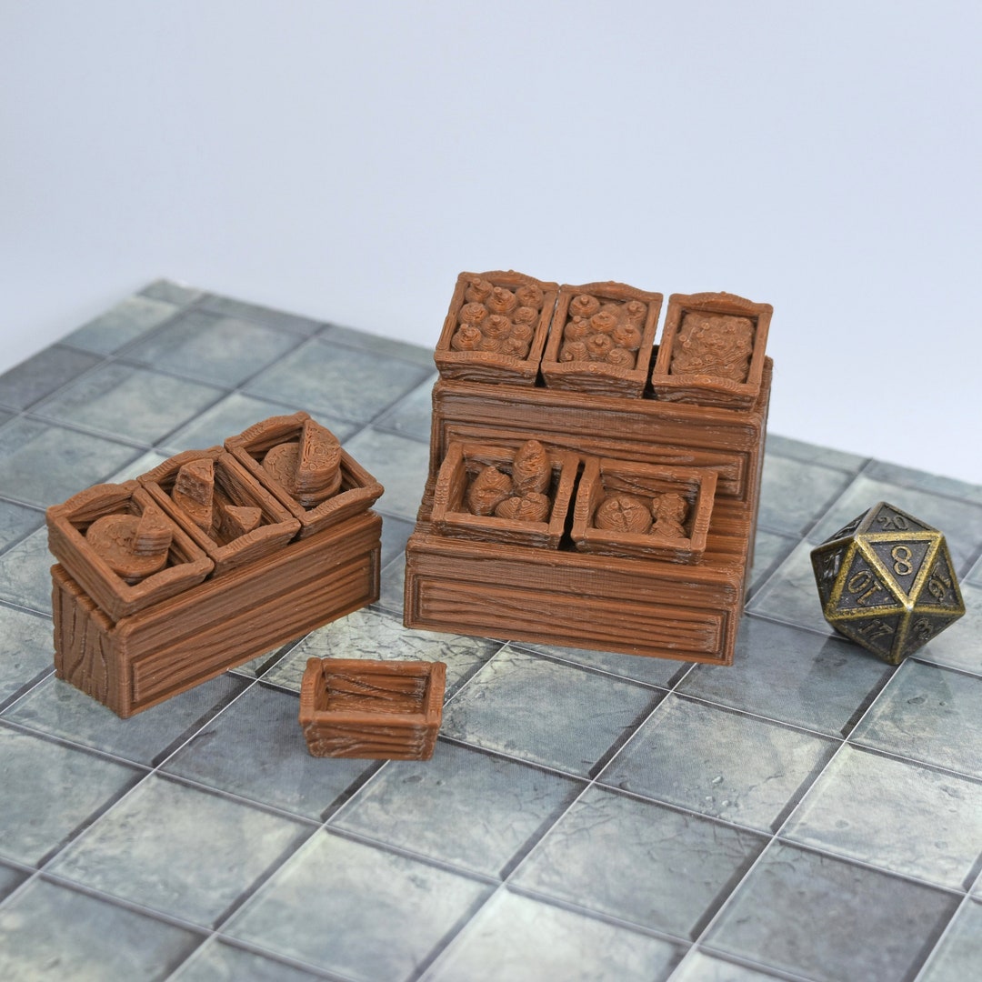 Merchant Shelves With Baskets for TTRPG Miniature 28mm Terrain - Etsy
