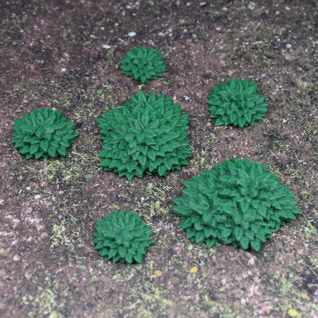 Dnd Terrain Green Bushes Unpainted Miniatures Set for Tabletop ...