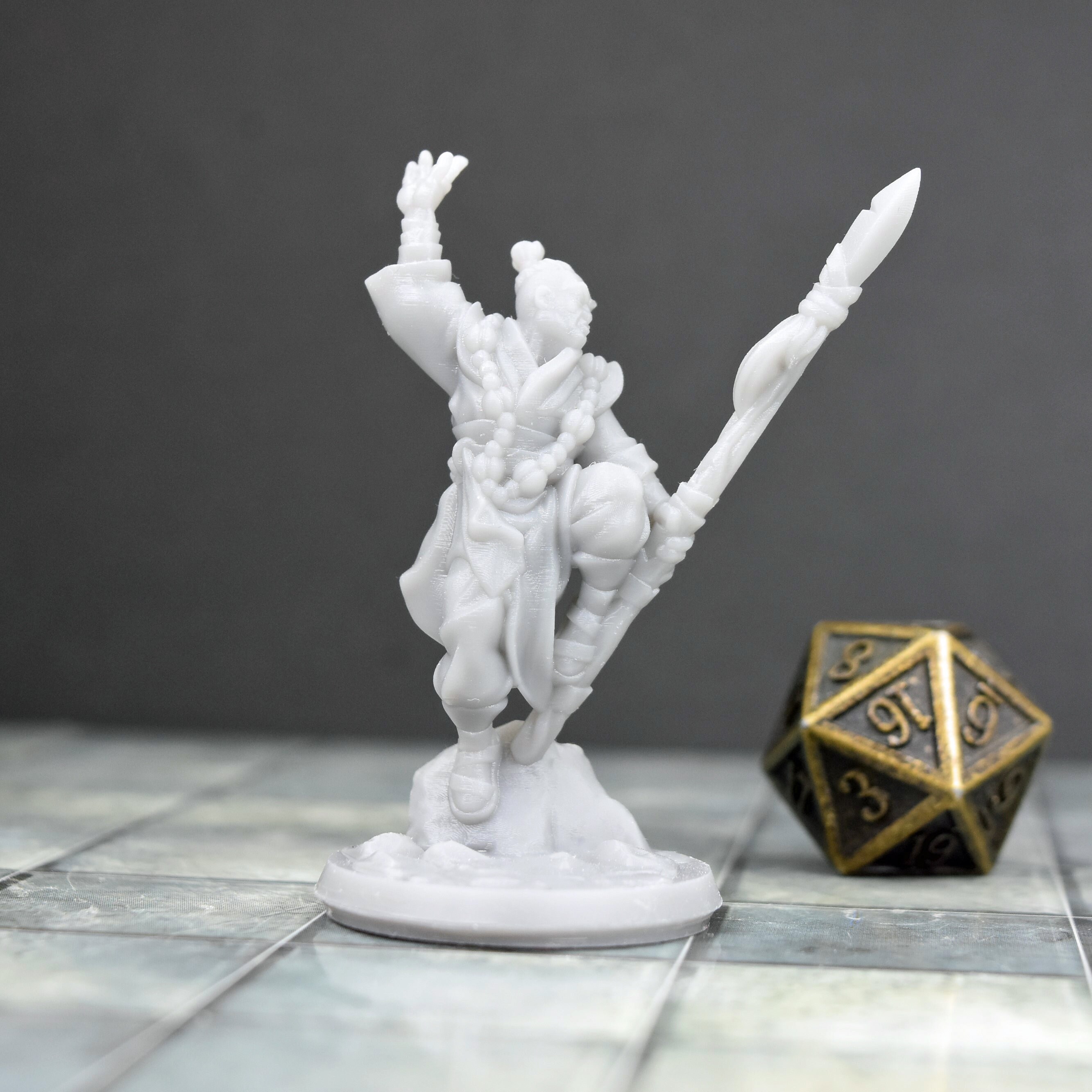 Human Monk With Spear Miniature for TTRPG Miniature and Other - Etsy