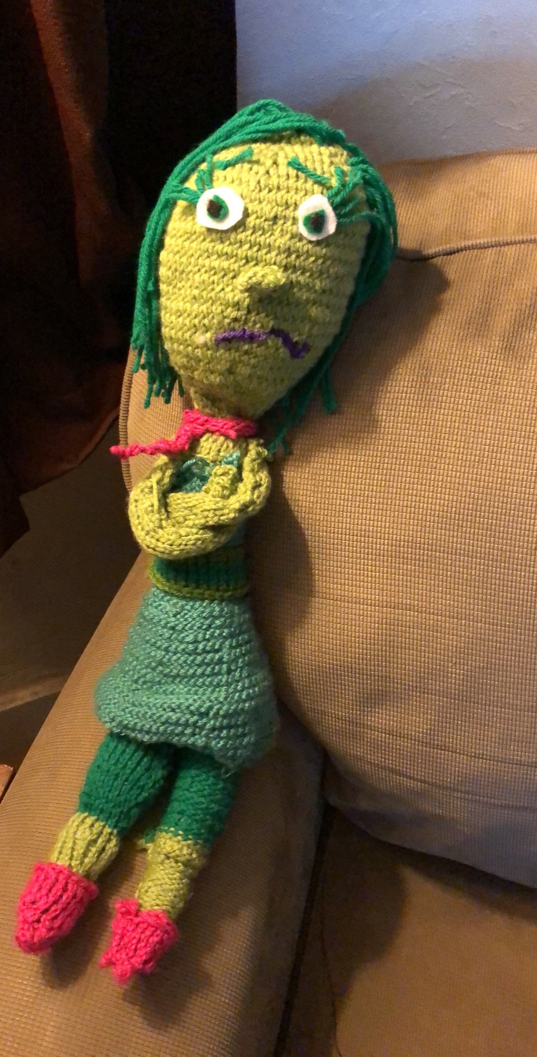 Pixar's "inside Out" Disgust Stuffed Doll - Etsy