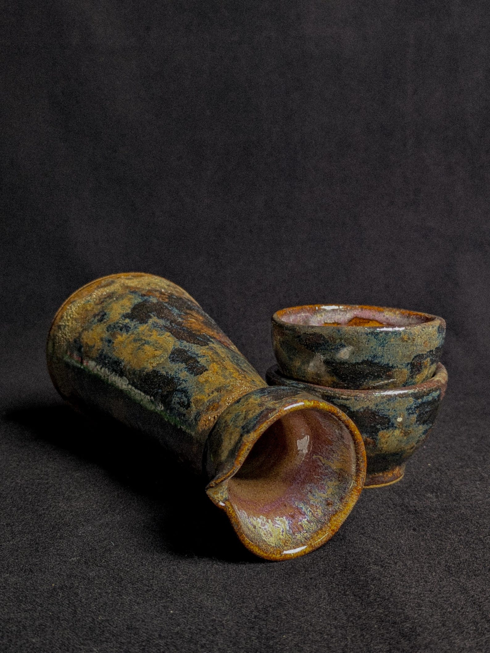 Ceramic Handmade Sake Set With Two Cups - Etsy