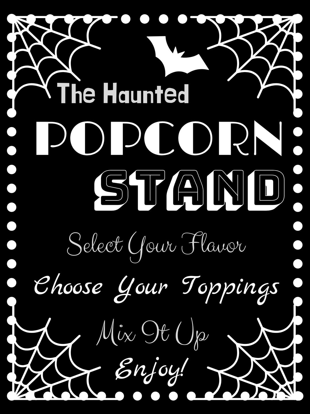 The Haunted Popcorn Stand Poster 18x24 Inch Digital File Ready to Print ...