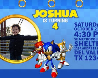 Sonic Pool Party Birthday Invitation Sonic Birthday - Etsy