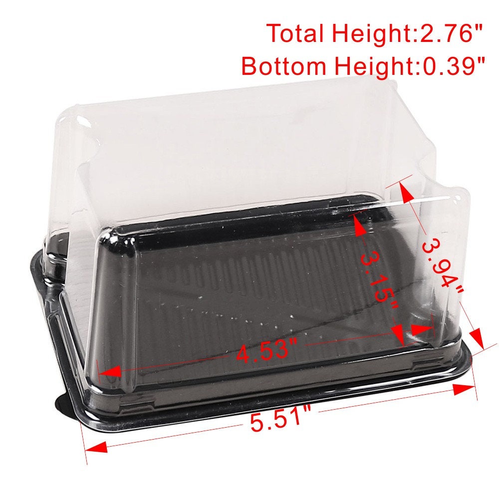50 or 100 Food- Safe Box Shaped Takeaway Containers With Clear Flat Lid ...