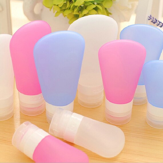 Set of 6 TSA Approved Clear Blue Pink Squeezable Silicone | Etsy