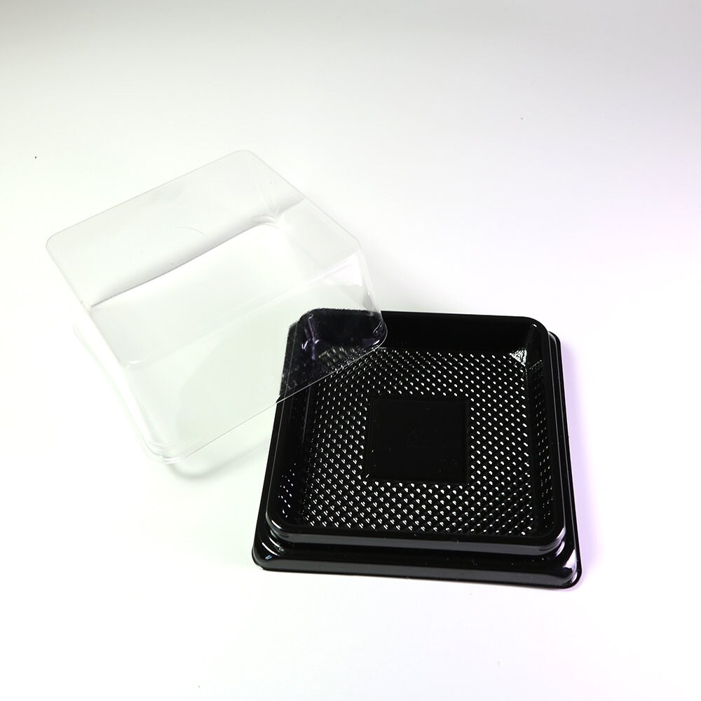 50 or 100 Food Safe Box Shaped Takeaway Containers With Clear Flat Lid ...