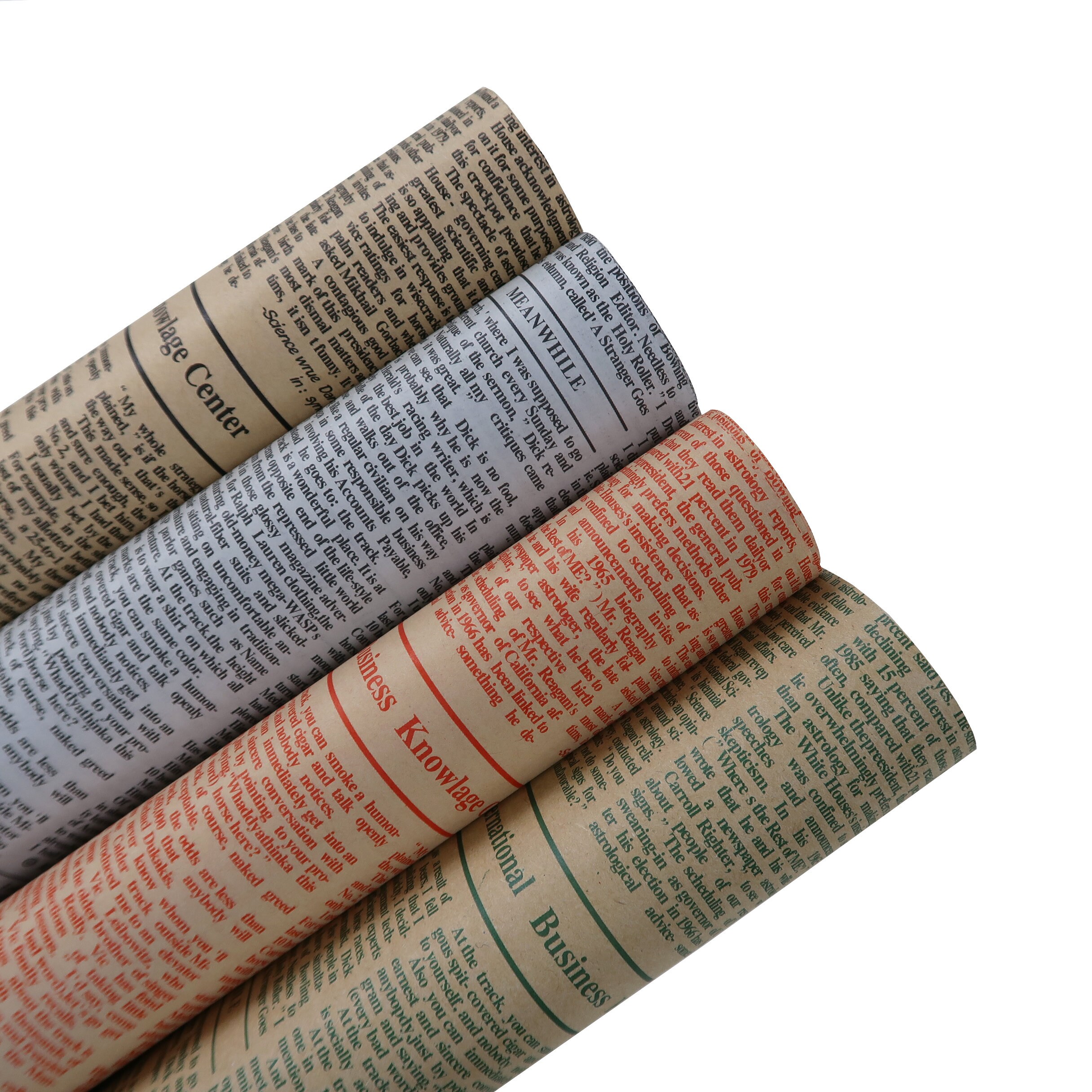 Pack of 10 Color Printed Newspaper Wrapping Kraft Paper for Flower ...
