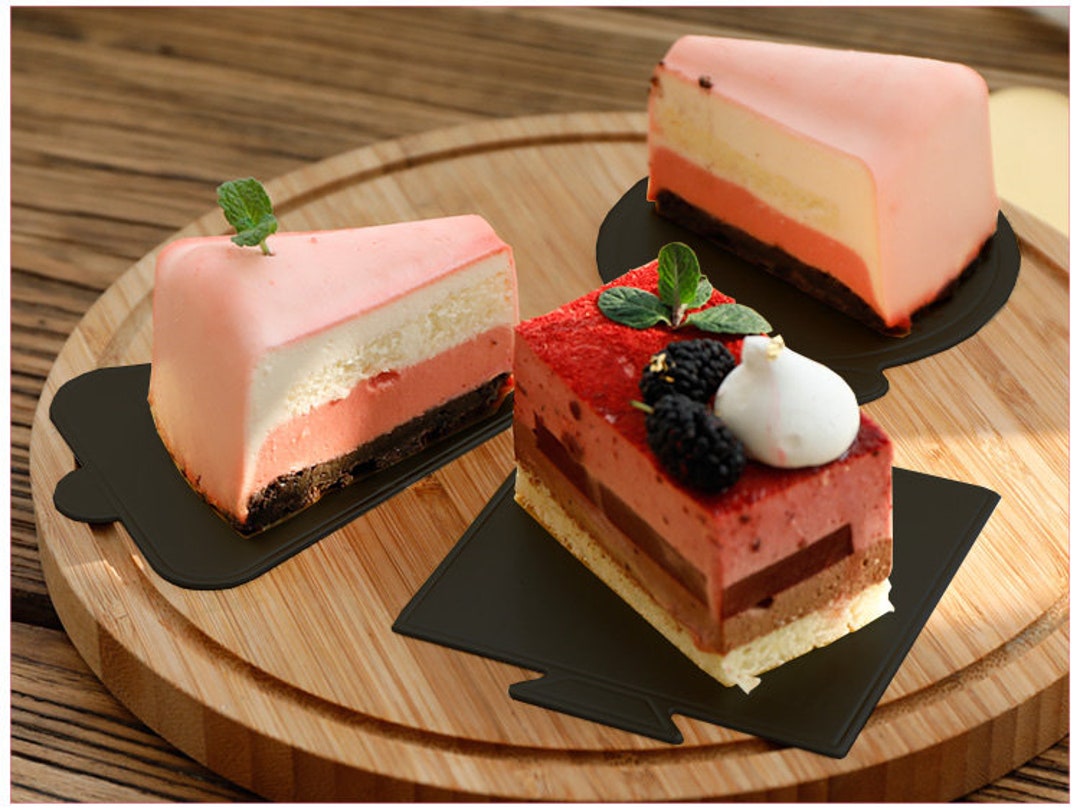 Set of 600 Black Cake Slice Board Pastries Coaster Base Single Portion ...