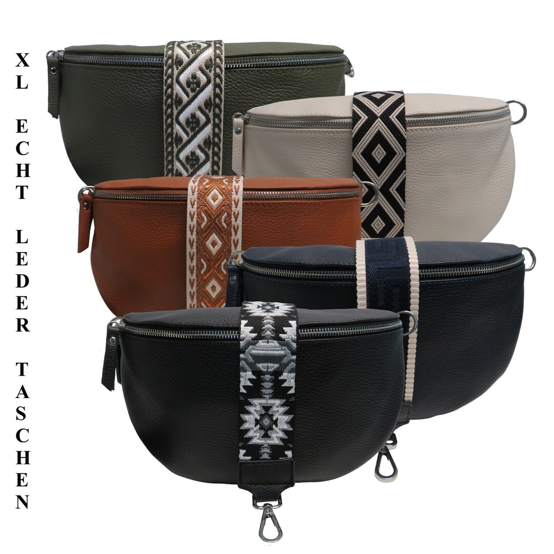 Large XL Genuine Leather Bum Bag Chest Bag Cross Body - Etsy