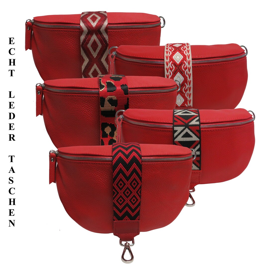 Fanny Pack Leather Handbag for Woman 2 Bag Straps Leather Bag Shoulder ...