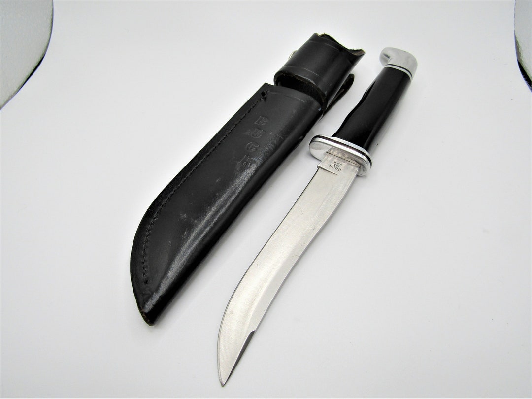 Vintage Buck Pathfinder 105 Skinning Hunting Knife Fixed Blade Includes ...