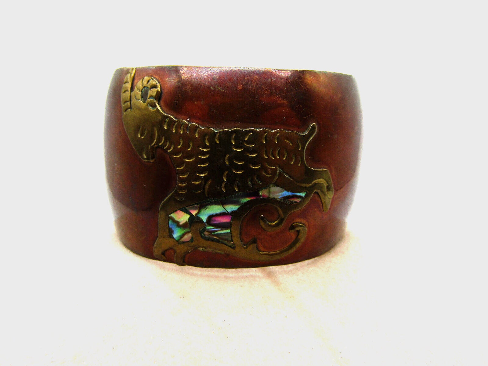 Vintage Beautiful Old Mexico Mechoen Copper and Abalone / Mother of ...
