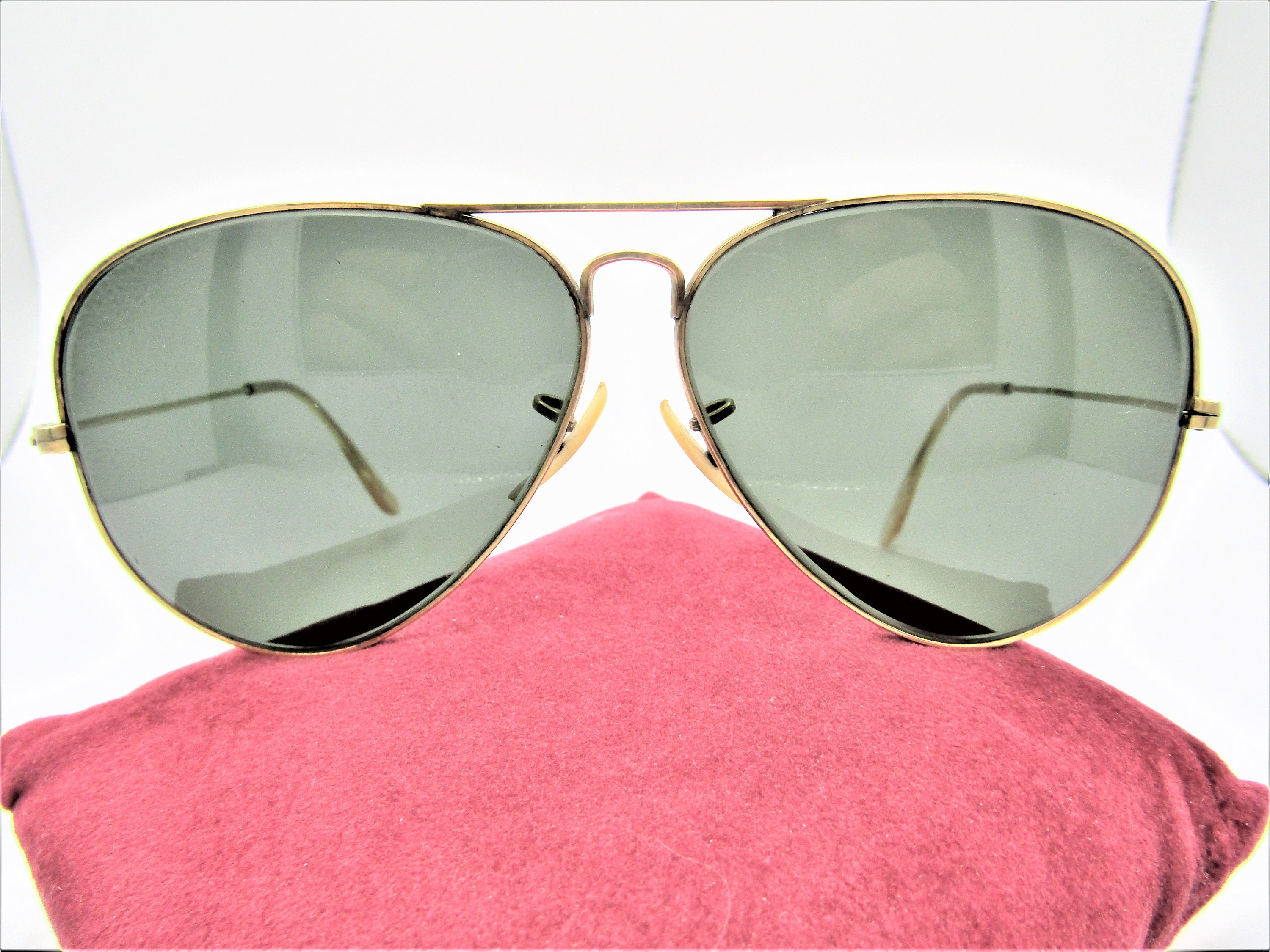 Vintage Rare 1/20 10K Gold Filled Bausch Lomb B&L Ray-ban Shooter / Aviator Sunglasses With ...