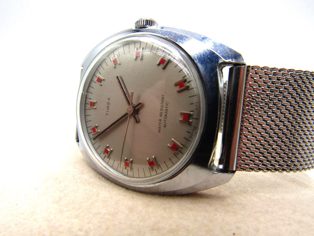 Vintage Rare Gents Timex Viscount Winding Watch With Heavy New Mesh ...