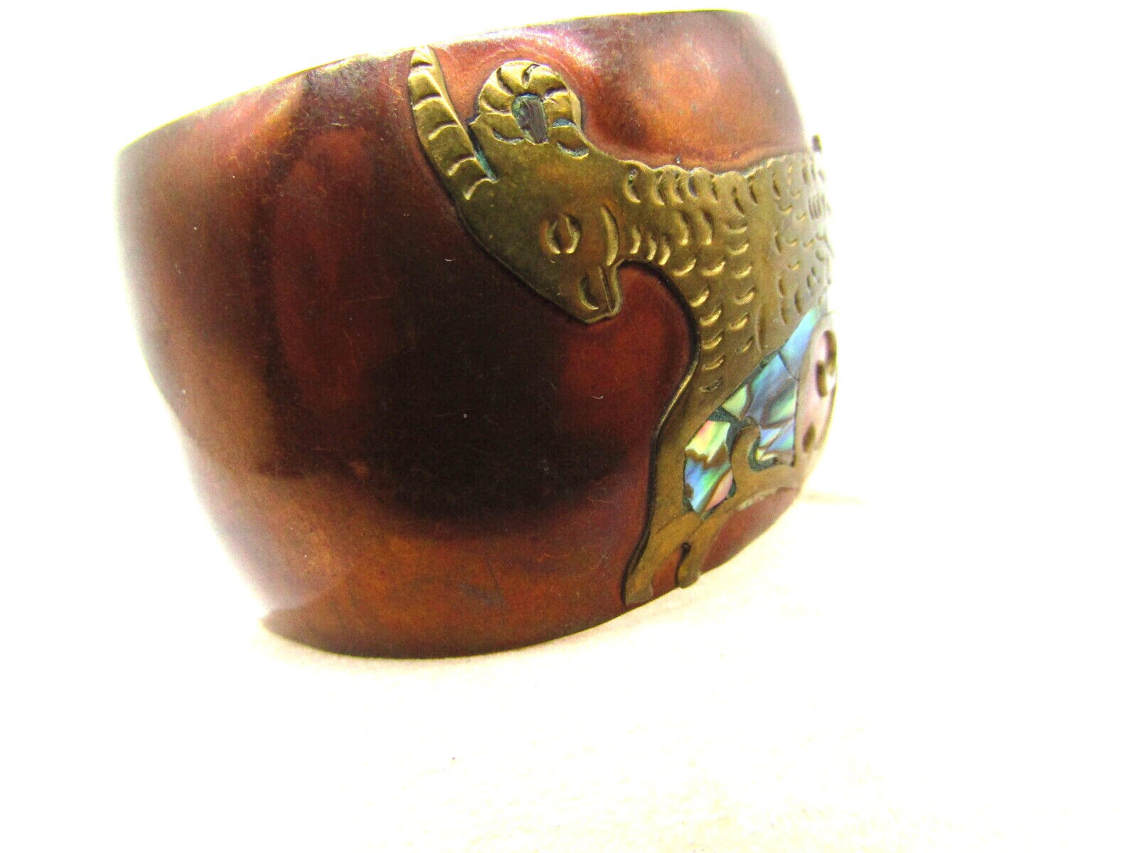 Vintage Beautiful Old Mexico Mechoen Copper and Abalone / Mother of ...