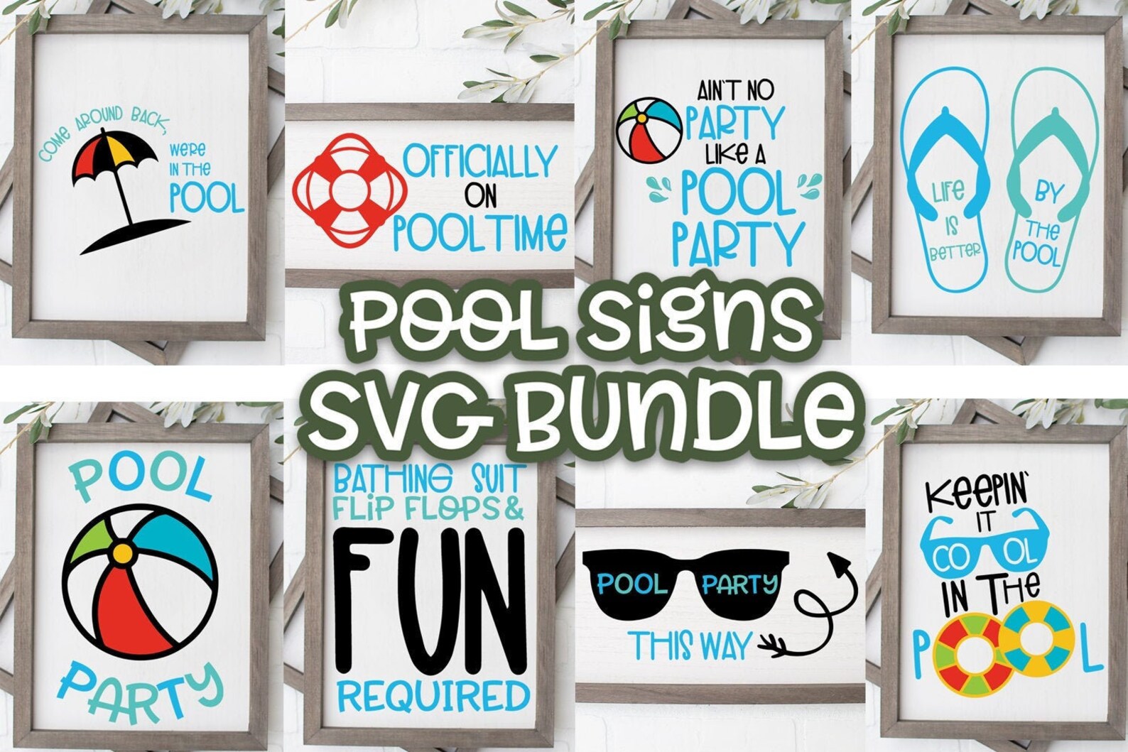 Pool Signs SVG Bundle PNG EPS Jpg Dxf Cricut Silhouette Cut | Etsy UK