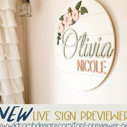 Custom Wood Floral Shiplap Name Sign Personalized Round Sign - Etsy