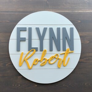 Round Shiplap Name Board | Wooden Name Sign | Round | Nursery Decor ...