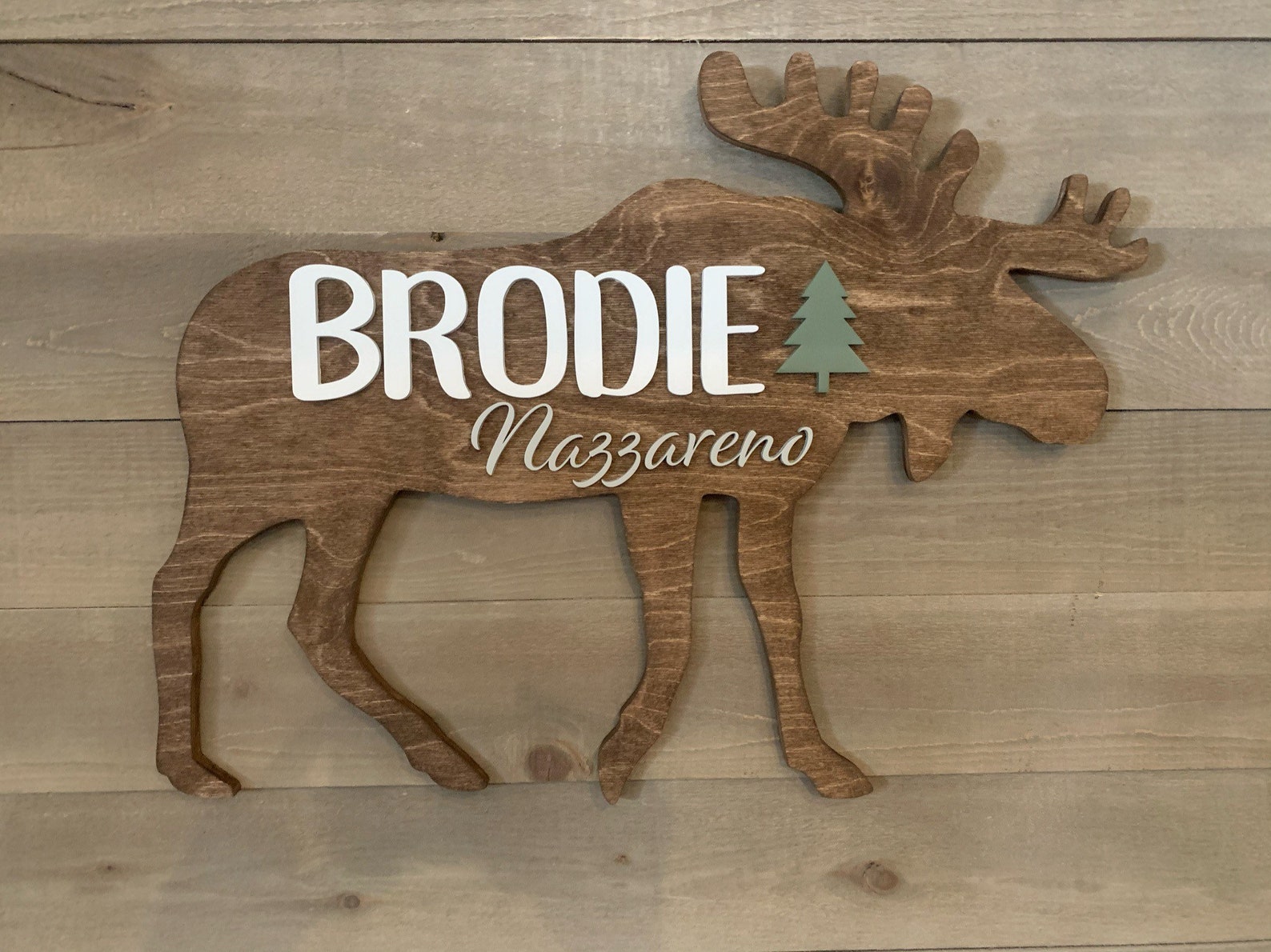 26 Large Wood Moose Name Sign Nursery Decor Mountain | Etsy