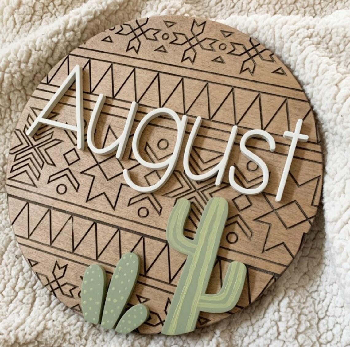 Custom Engraved Cactus Name Sign Nursery Decor Kids Room | Etsy