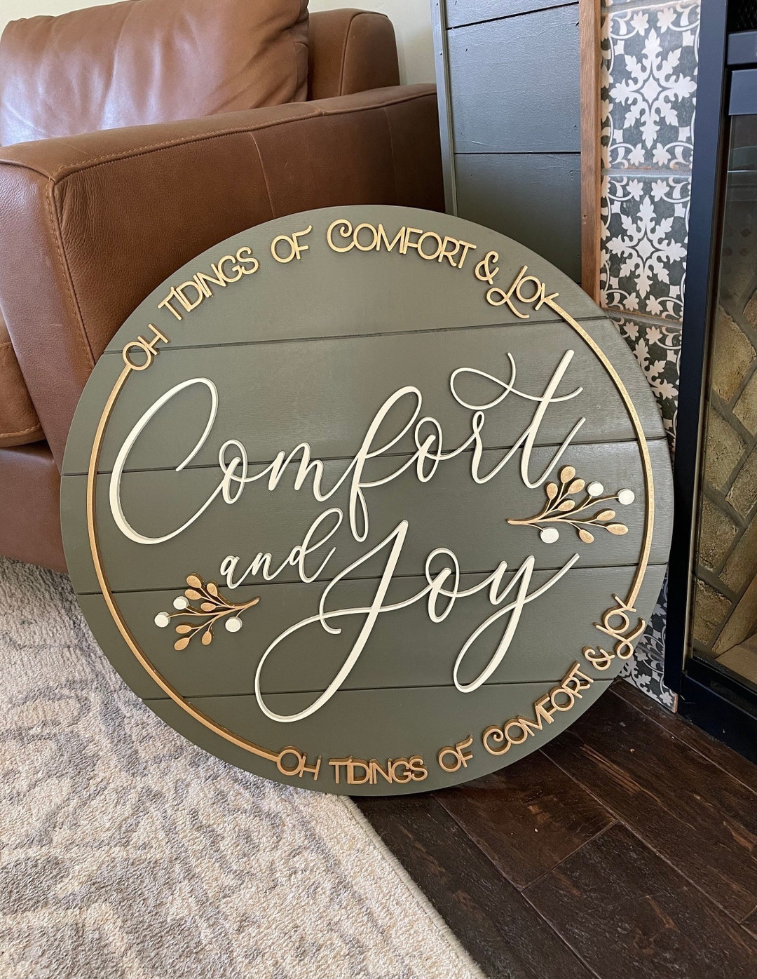 Comfort and Joy Christmas Sign: Rustic Farmhouse Holiday Decor - Etsy