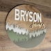 24 Forest Wooden Name Sign 24 Round Treeline Sign Nursery Bear Woodland ...