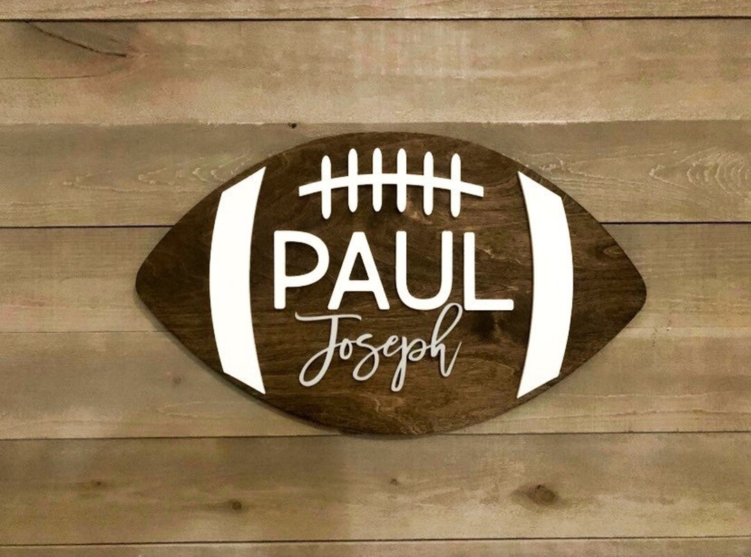 24" Football Name Sign | Custom Baby Name Sign | Kids Room | Wall Art ...