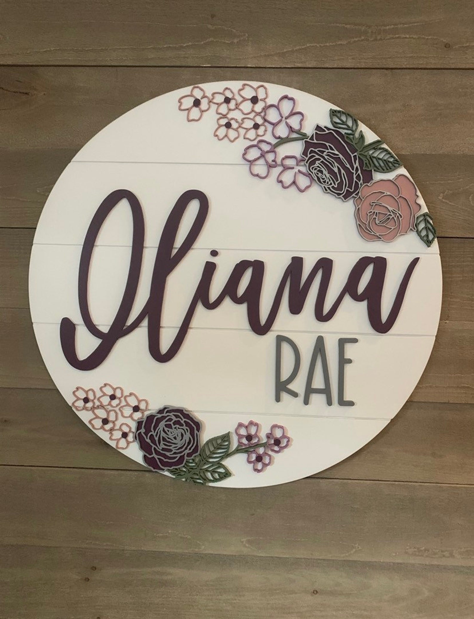 24custom Wood Baby Name Sign 24 Round Sign - Etsy