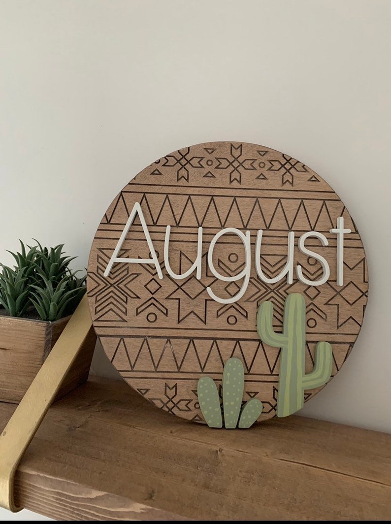 Custom Engraved Cactus Name Sign Nursery Decor Kids Room | Etsy