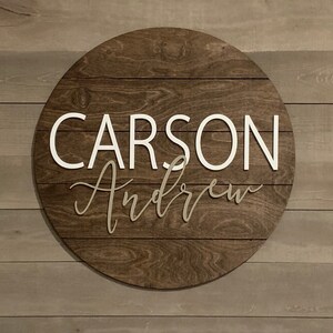 Round Shiplap Name Board | Wooden Name Sign | Round | Nursery Decor ...