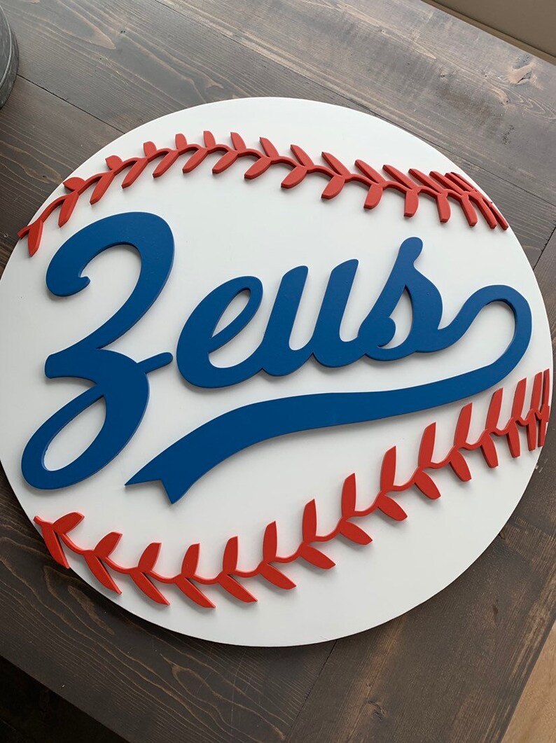 30 Baseball Name Sign Personalized Round Shower Baby | Etsy