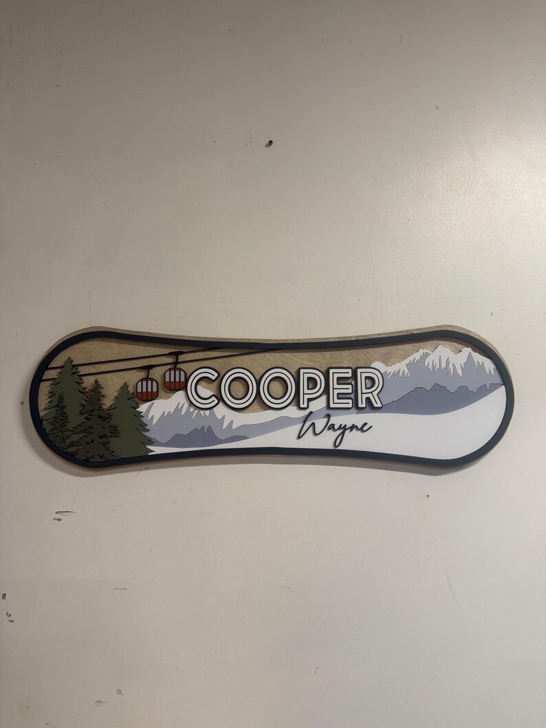 Custom Snowboard Name Sign: Mountain Cabin Decor - Etsy