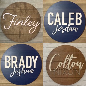 Round Shiplap Name Board | Wooden Name Sign | Round | Nursery Decor ...