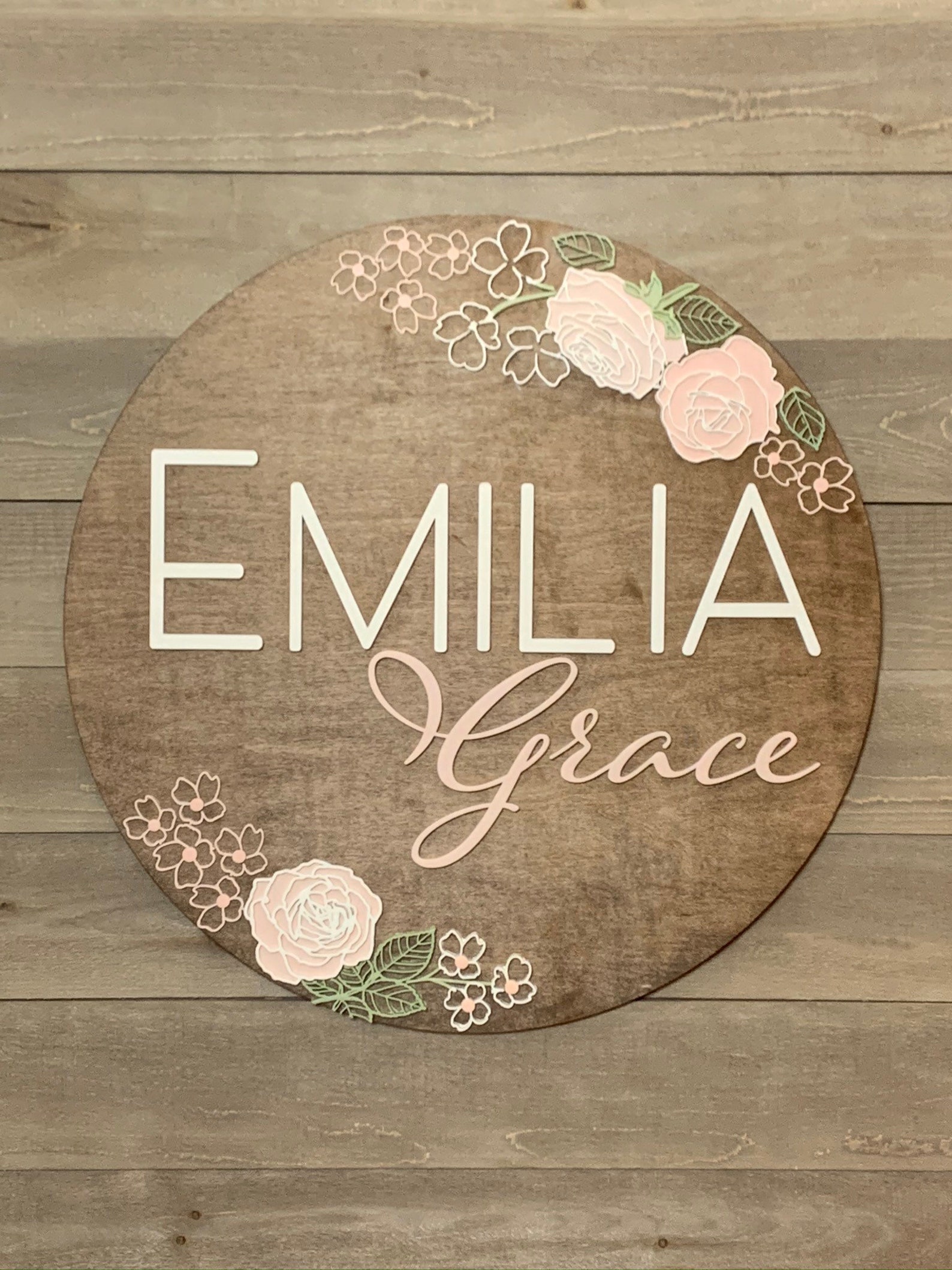 24custom Wood Baby Name Sign 24 Round Sign - Etsy