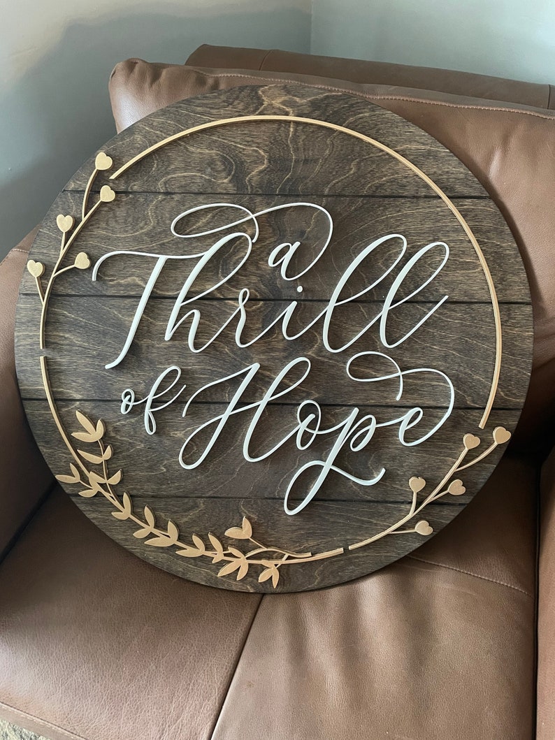 A Thrill of Hope Christmas Sign Wooden Sign Gift - Etsy