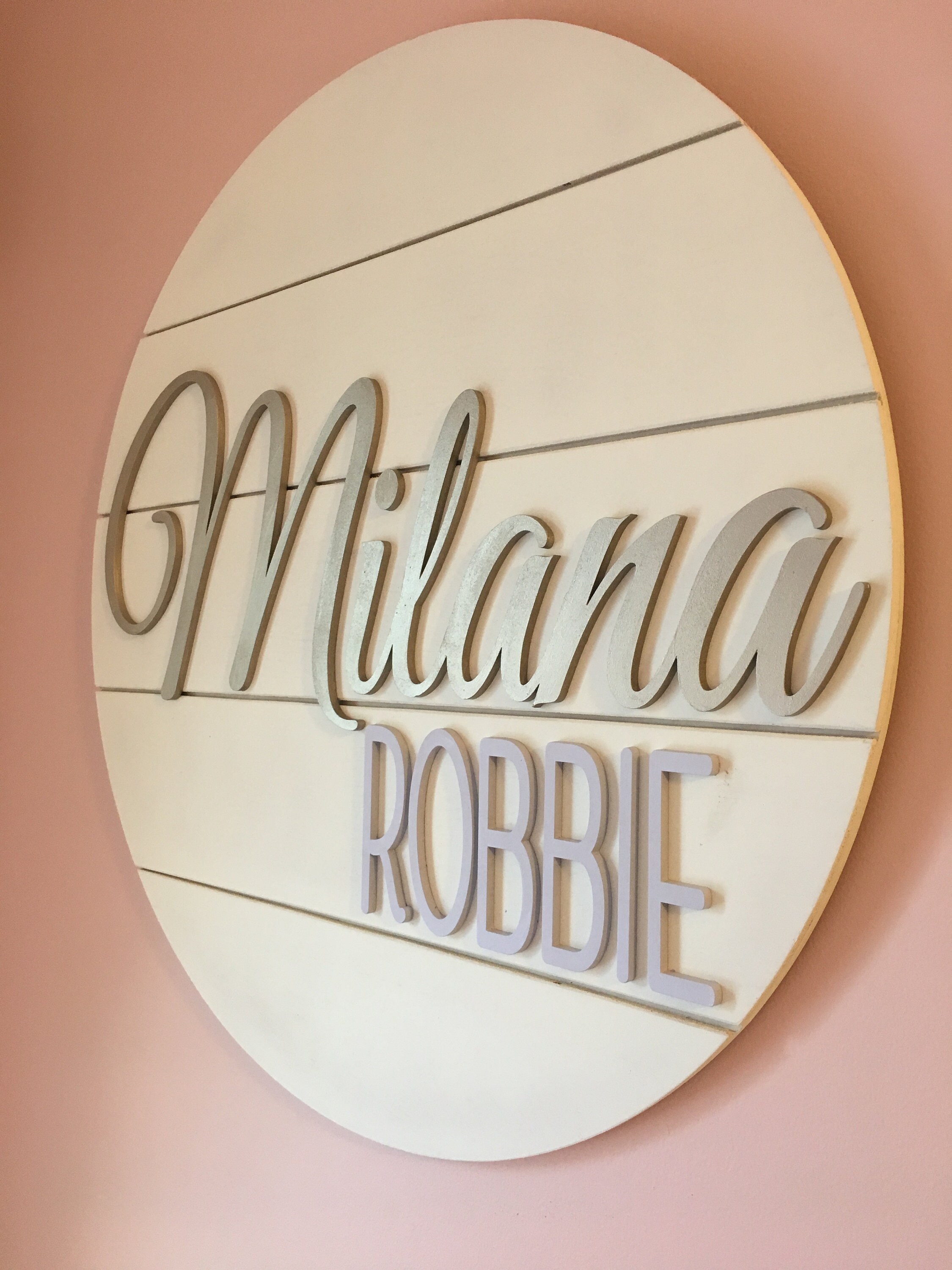 Round Shiplap Name Board Wooden Name Sign Round Nursery - Etsy Canada
