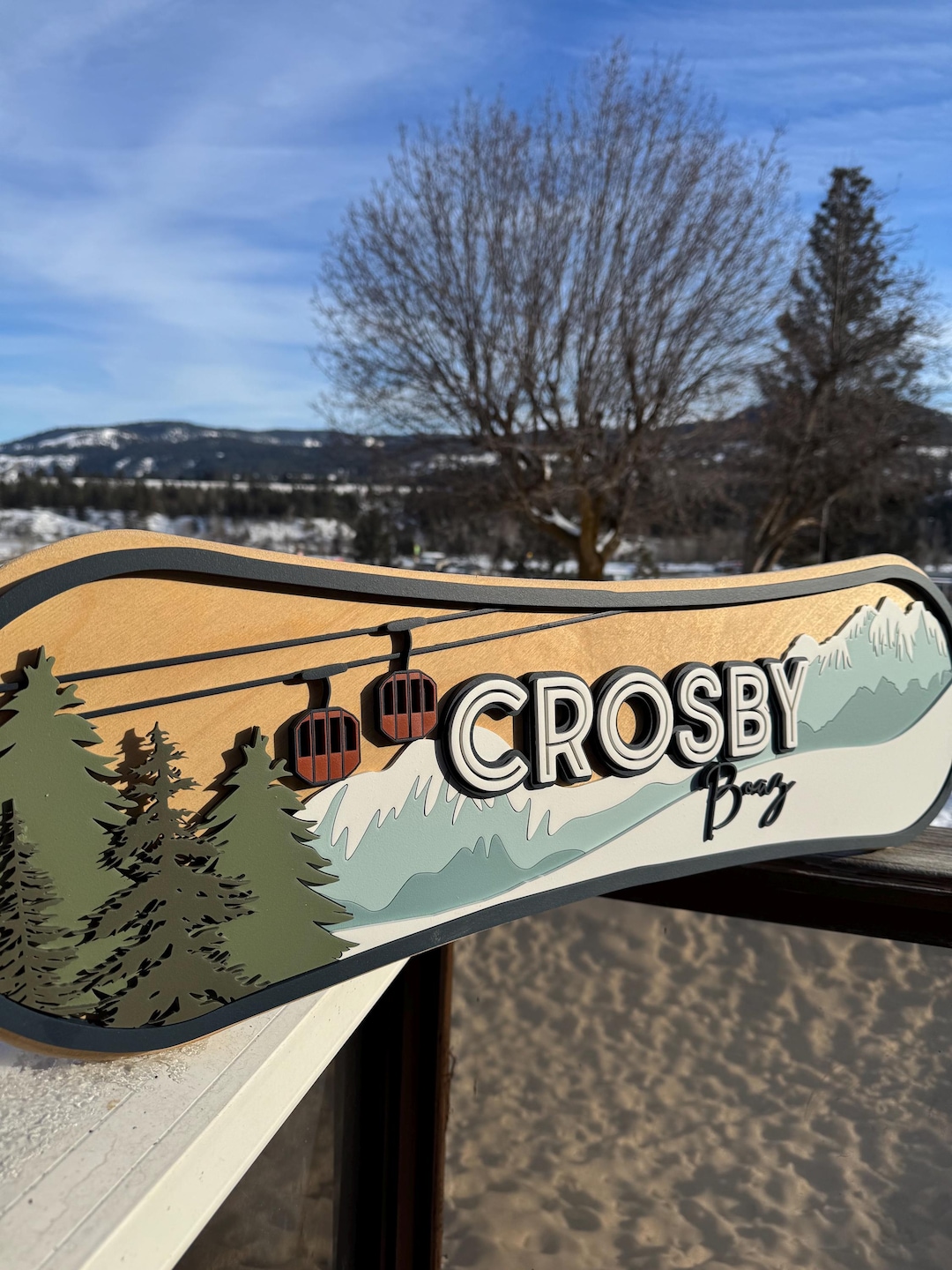 Custom Snowboard Name Sign: Mountain Cabin Decor - Etsy