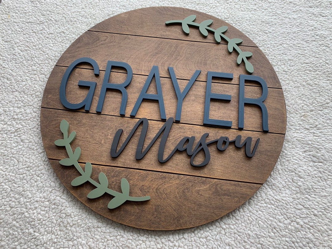 Custom Wood Name Sign: 24