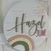 Custom Rainbow Sunshine Wooden Name Sign Round Sign Floral - Etsy