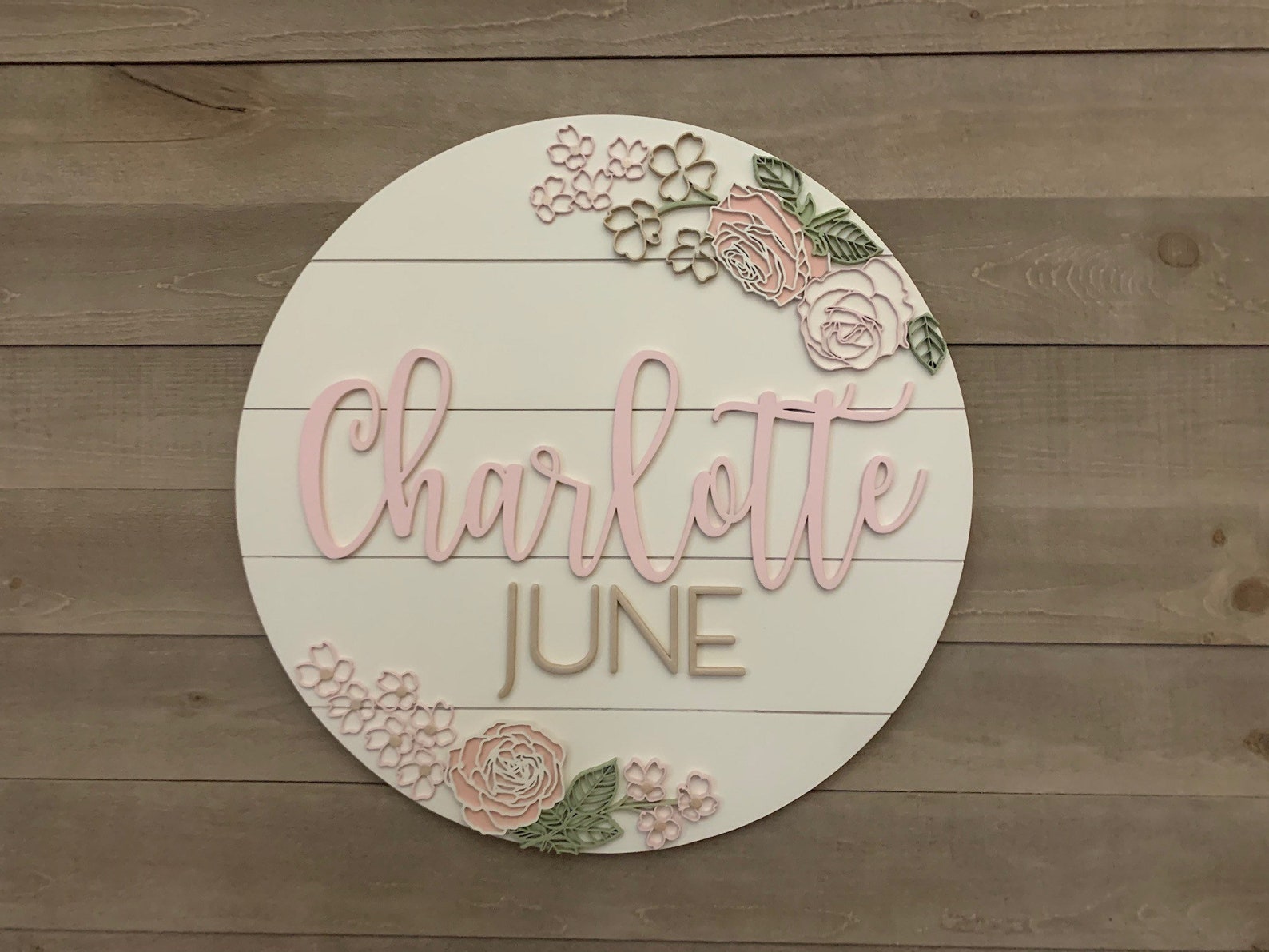 24custom Wood Baby Name Sign 24 Round Sign - Etsy