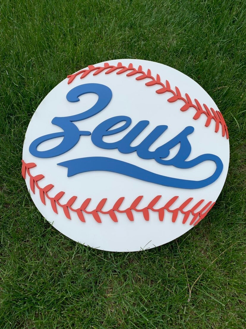 30 baseball name sign personalized round shower baby | Etsy