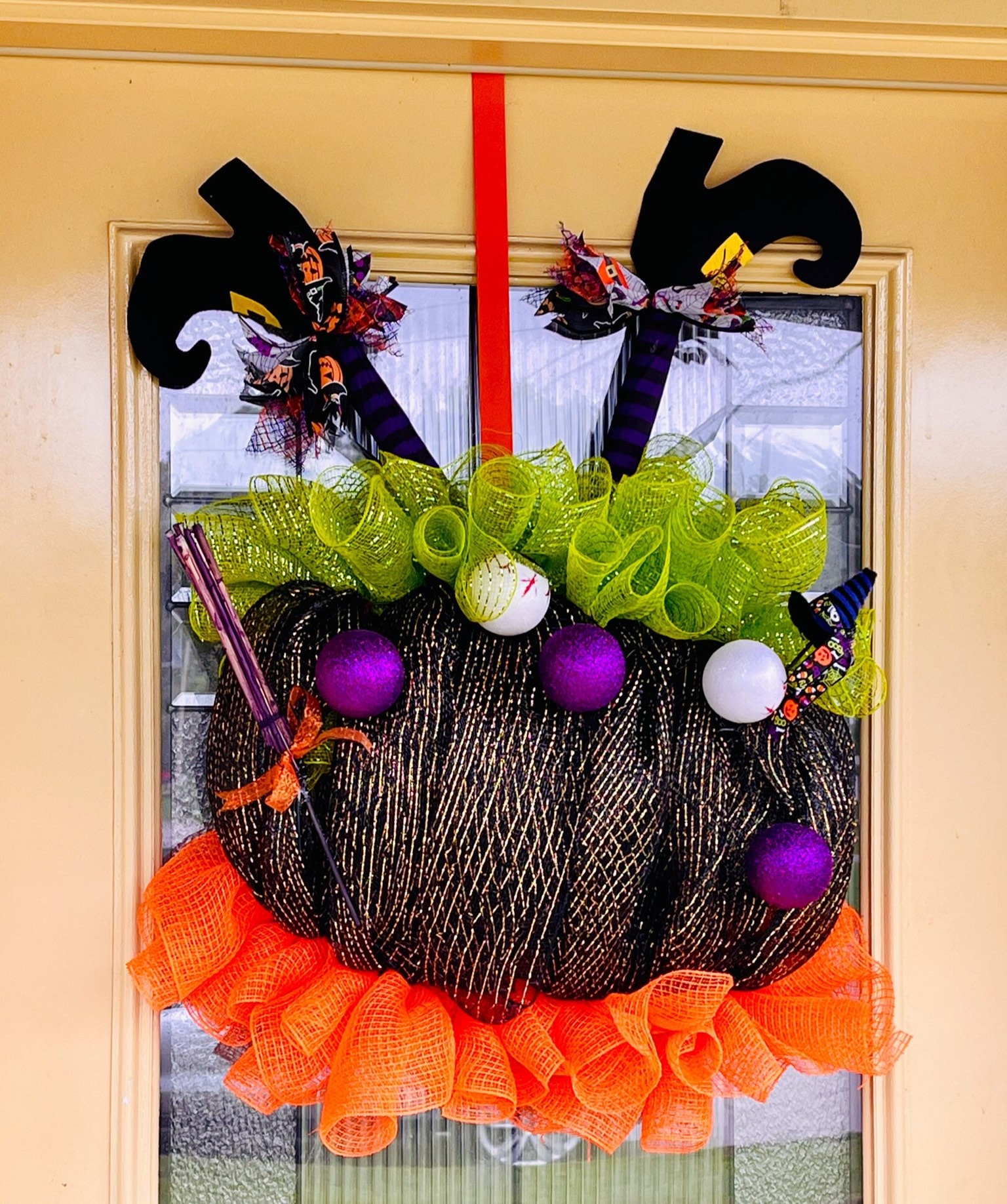 Witches Caldron, Halloween Wreath, Halloween Door Decor, Witch Wreath ...