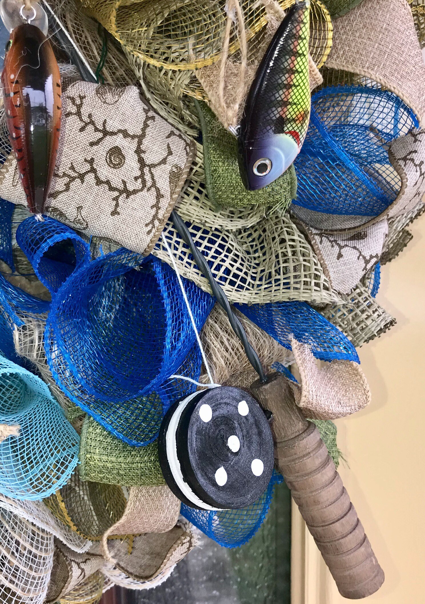Gone Fishing Wreath, Fishing Wreath, Cabin Wreath, Man Cave Wreath ...