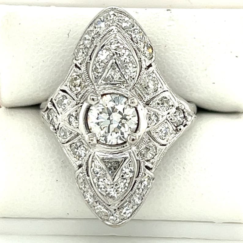 Vintage Navette Ring - Etsy