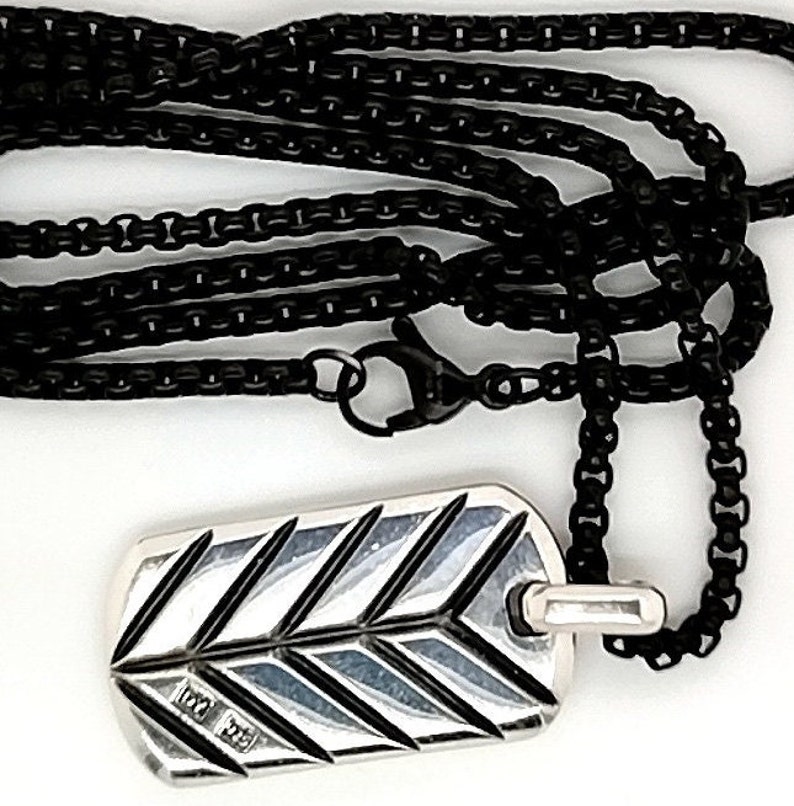 David Yurman Ruby & Feather Print Dog Tag - Etsy